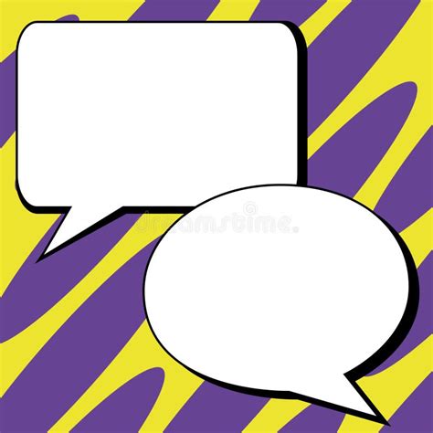Two Big White Empty Speech Bubbles For Text Square And Oval Dialog