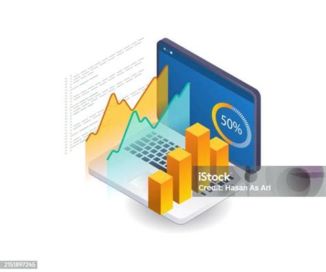 전문 분석 비즈니스 컴퓨터 인포 그래픽 3d 일러스트 평면 아이소 메트릭 개념에 대한 스톡 벡터 아트 및 기타 이미지 개념 개념과 주제 개발 Istock