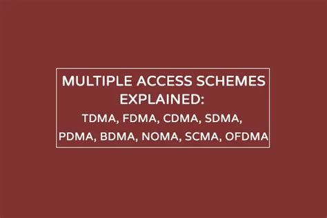Multiple Access Schemes For Wireless Communication A Simple Overview