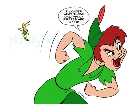 Tinkerbell And Peter Pan Kissing