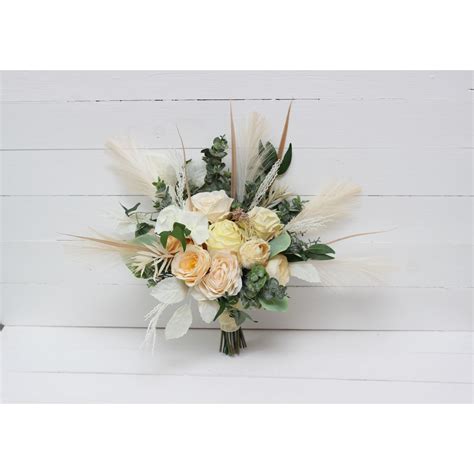Cream Ivory And Champagne Bridal Bouquet Faux Wedding Flowers Kochetova Flowers