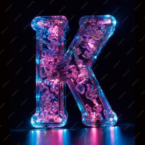 Letter K Neon Sign On Dark Background Premium Ai Generated Image