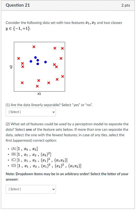 get answer consider the following data set with two features 31 32 and two transtutors