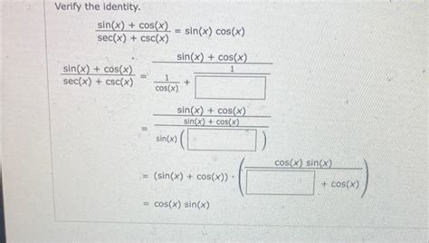 Solved Verify The Identity