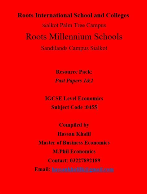 Igcse 0455 Economics P1andp2 Past Papers 2019 2023 Hassan Khalil Katsah Store