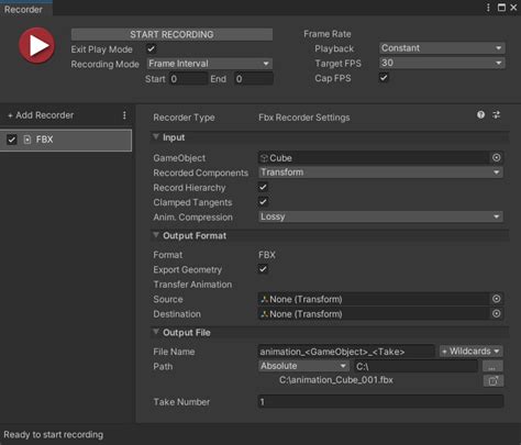 Record Fbx Animations Via The Recorder Window Fbx Exporter 515