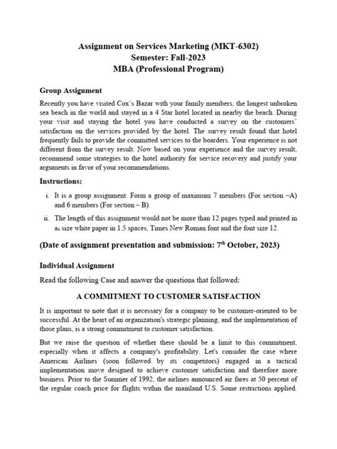 Assignment Fall 2023 Pdf Airlines Customer Satisfaction