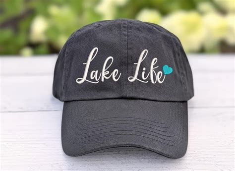 Lake Life Hat Embroidered Cap For Boating Etsy