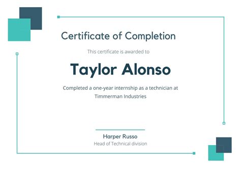 Printable Internship Completion Certificate Template