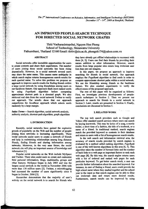 An Improved People Search Technique For Directed Social Network Graphs Pdf