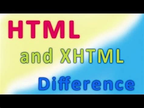 HTML And XHTML Difference YouTube