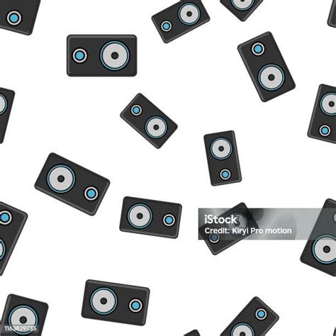 원활한 패턴 음악 트랙 멜로디 흰색 배경에 고립 된 기술을 재생하기위한 현대 뮤지컬 블랙 스피커의 질감 벡터 일러스트레이션 Dj에 대한 스톡 벡터 아트 및 기타 이미지