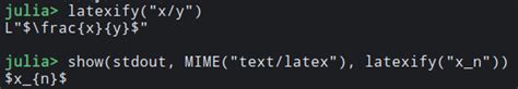 Latex Rendering In The Julia Repl General Usage Julia Programming