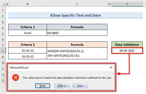 How To Apply Multiple Data Validation In One Cell In Excel 3 Methods