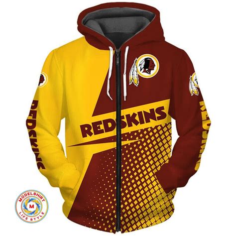 Washington Commanders Grid Pattern 3d Zipper Hoodie Model Shirt Store