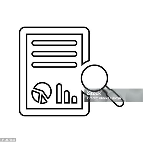 Report Analysis Sheet Line Icon Outline Vector Stock Illustration