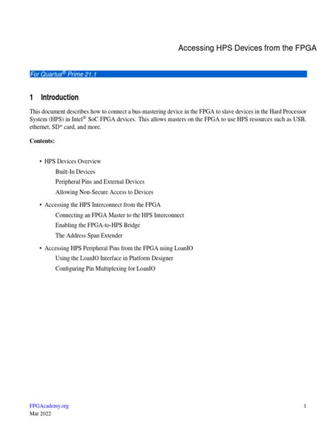 Accessinghardprocessorsystem Pdf Field Programmable Gate Array Microcontroller