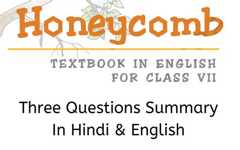 Three Questions Summary Class 7 English Learn Cbse