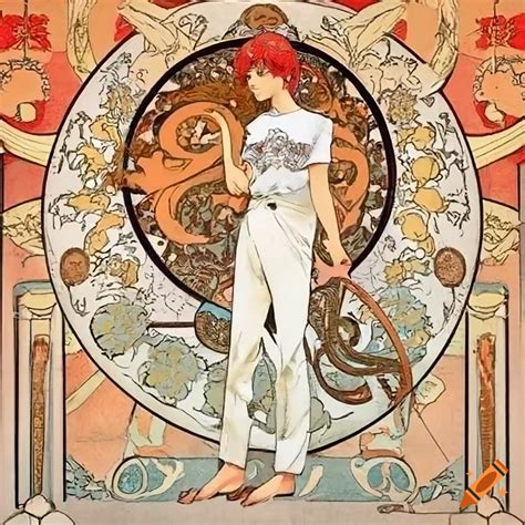 Vintage 1970s Shoujo Manga Style Combined With Alphonse Mucha