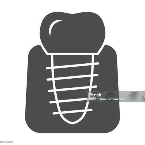 치과 임플란트 솔리드 아이콘 국제 치과 의사의 날 개념 흰색 배경에 임플란트 사인의 Stomatology 모바일 웹 디자인에 대한 글리프 스타일의 구강 보철 아이콘 벡터