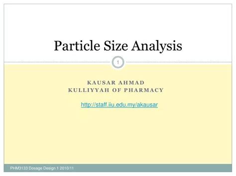 PPT Particle Size Analysis PowerPoint Presentation Free Download ID 4925357