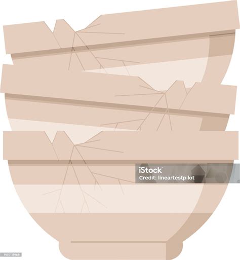 금이 간 오래 된 그릇 그래픽 벡터 일러스트 레이 션 아이콘의 스택 금이 간에 대한 스톡 벡터 아트 및 기타 이미지 금이 간 더미 도예 Istock