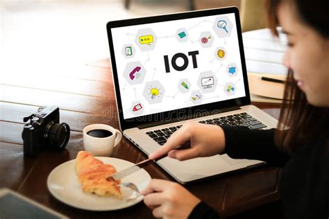 IOT Business Man Hand Working And Internet Of Things IoT Word Stock Photo Image Of Digital