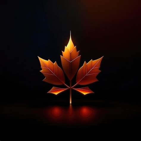 Premium Ai Image Autumn Maple Leaf On A Black Background 3d Illustration