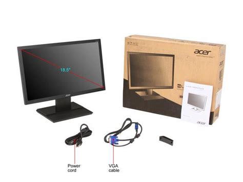 Acer V Hql Ab Actual Szie Wxga X Ms Hz Vga Backlit Led Lcd Monitor
