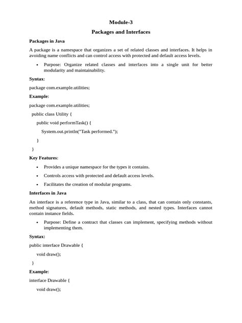 Java Packages And Interfaces Explained Pdf Class Computer