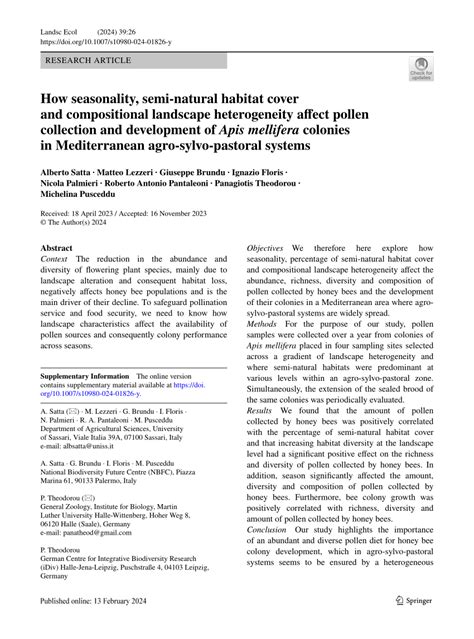Pdf How Seasonality Semi‑natural Habitat Cover And Compositional Landscape Heterogeneity