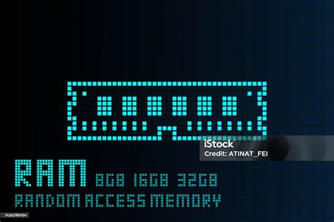 Ram 랜덤 액세스 메모리 블루 추상 기술 미래 지향적 인 Hud 벡터 디자인 Cpu에 대한 스톡 벡터 아트 및 기타 이미지