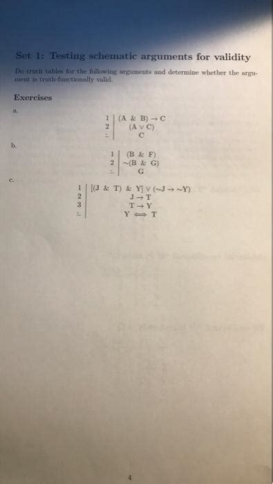set 1 testing schematic arguments for validity do
