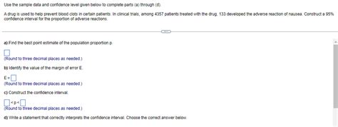 Solved A One Has 95 Confidence That The Interval From The