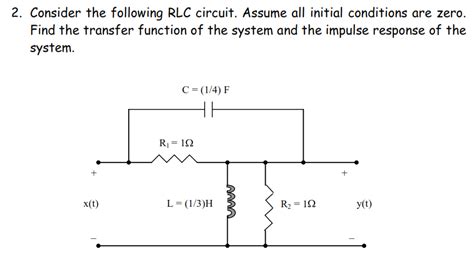Solved Consider The Following Rlc Circuit Assume All