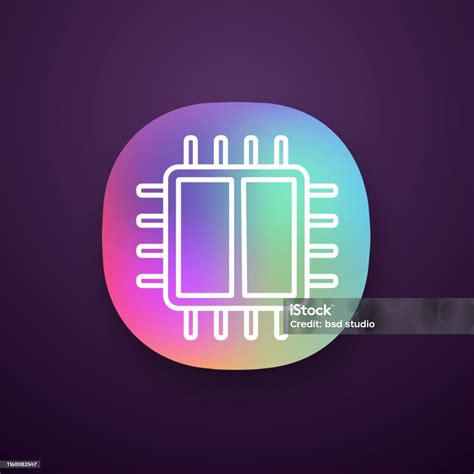 Dual Core Processor Icon Stock Illustration Download Image Now Cpu Chipset Circuit Board