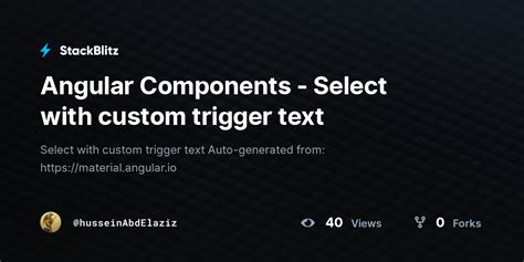 angular components select with custom trigger text stackblitz