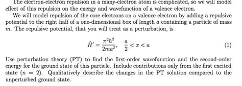 Use Perturbation Theory Pt To Find The