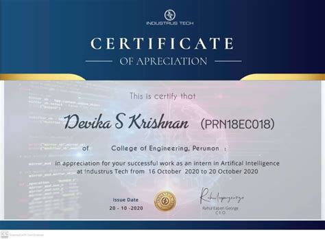 Devika S Krishnan On Linkedin Internship Tech Artificialintelligence