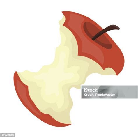 애플 아이콘 만화 스타일 흰색 배경에 고립의 토막입니다 쓰레기와 쓰레기 주식 벡터 일러스트 레이 션 심볼 0명에 대한 스톡 벡터 아트 및 기타 이미지 Istock