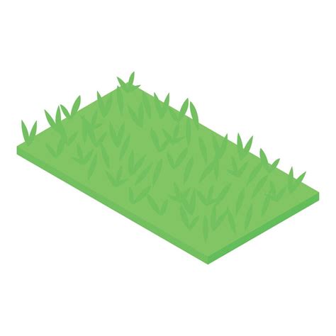 Green Grass Growing On Rectangular Patch Of Land In Isometric View 67732940 Vector Art At Vecteezy