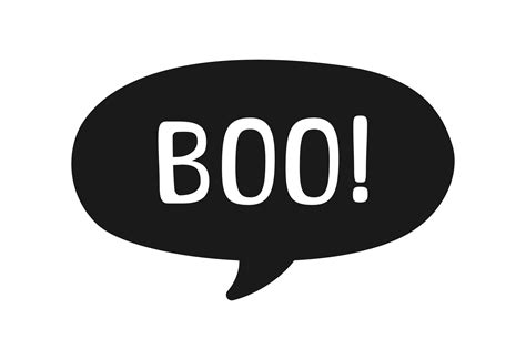 Boo Text In Speech Bubble Silhouette Design Doodle For Print Vector