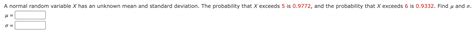Solved A Normal Random Variable X Has An Unknown Mean And