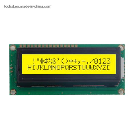 16 Pin 16X2 Monochrome LCD Stn Yellow Green Character LCD Module Monochrome LCD And Character