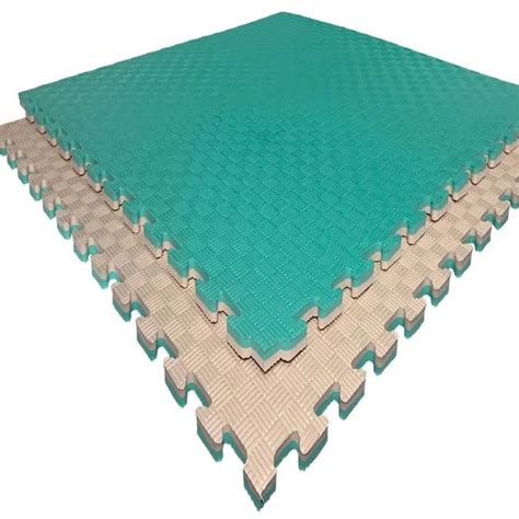 Мат татамі Lanor Ластівчин хвіст 1000х1000х20мм бежево бірюзовий код 1507618230 E