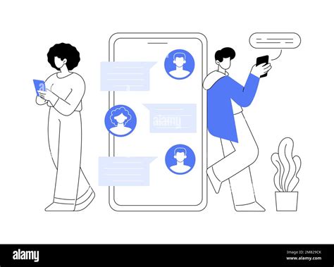 Messaging Application Abstract Concept Vector Illustration Stock Vector