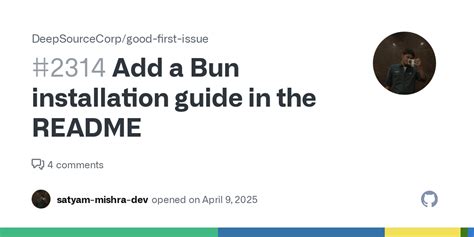 add a bun installation guide in the readme · issue 2314