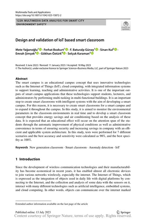 Design And Validation Of Iot Based Smart Classroom Request Pdf
