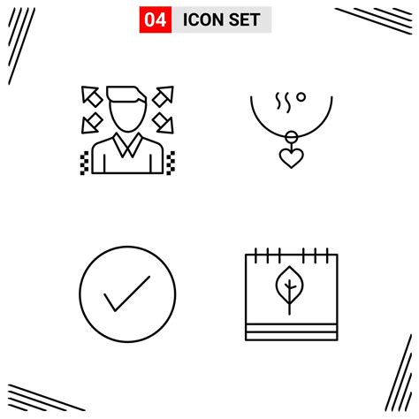 4 Icons Line Style Grid Based Creative Outline Symbols For Website Design Simple Line Icon Signs