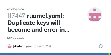 ruamel yaml duplicate keys will become and error in future releases